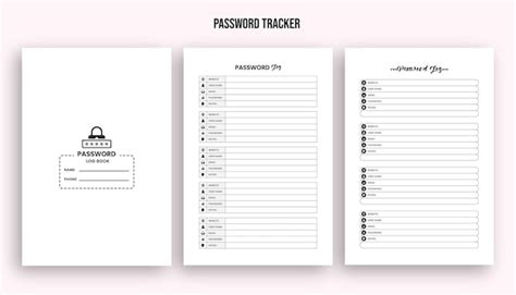 Organizador De Contraseñas Registro De Contraseñas Rastreador De