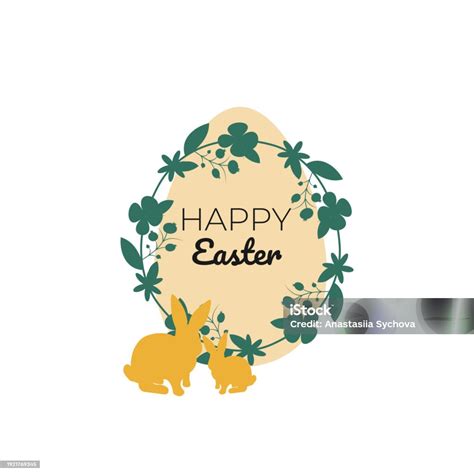토끼 하트 달걀 꽃 흰색 배경 행복 한 부활절 배경 포스터 배너 카드에 대 한 토끼 귀와 부활절 디자인 벡터 일러스트 레이 션 4월에 대한 스톡 벡터 아트 및 기타 이미지
