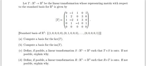 solved let t r5 r5 be the linear transformation whose