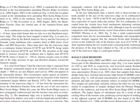 A Tectonic Summary Map Of Southeastern Shackleton Fracture Zone