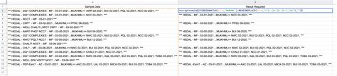 Regex Extracting Data From The Cell Through Formula But Does Not Pull