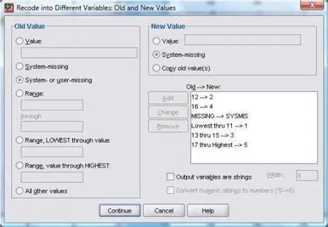 Recoding Variablesspss Variables Syntax Analysis