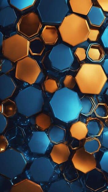 Premium Photo Blue Hexagon Technology Abstract Background Generative Ai Aig21