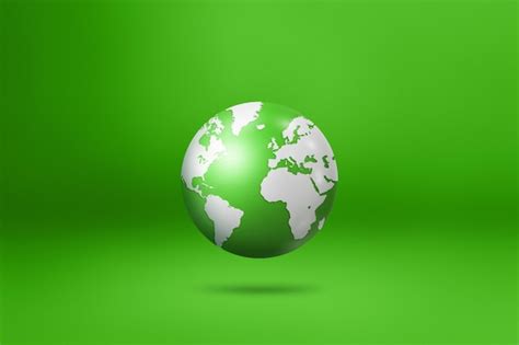 Premium Photo World Globe Earth Map Isolated On Green Horizontal