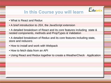 Getting Started With React And Redux Ppt