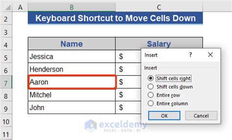 How To Move Cells Down In Excel 7 Methods Exceldemy