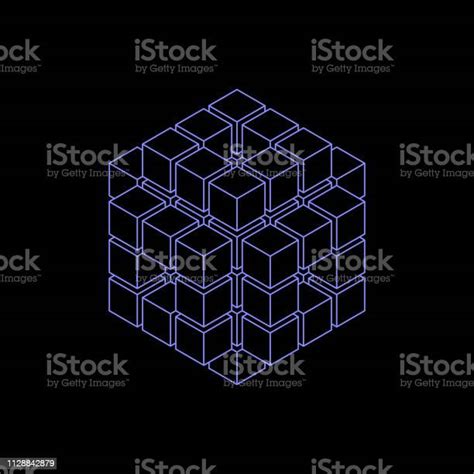 큐브의 추상 3d 큐브입니다 등각 프로젝션입니다 벡터 윤곽선 그림입니다 0명에 대한 스톡 벡터 아트 및 기타 이미지 0명 3차원 형태 개념 Istock
