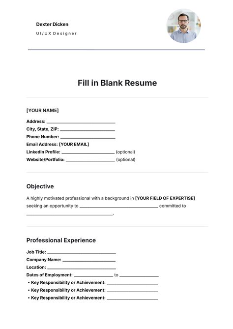 Free Printable Fill In The Blank Resume Templates Printable Templates