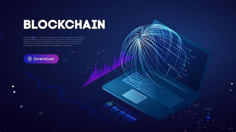 Blockchain 기술 배경 추상 금융 인터넷 기술 및 암호 화폐 교환 추상 스포츠 배경 빅 데이터 및 데이터 보호 보라색 흐름 3d 벡터 일러스트 레이 션 프리미엄 벡터