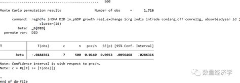 置换检验在双重差分中安慰剂检验方法最新应用 统计 命令 中国