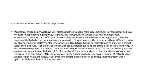 B Cell Sorting Pptx Biological Sciences Science