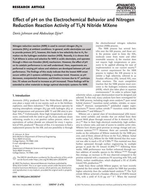 Pdf Effect Of Ph On The Electrochemical Behavior And Nitrogen Reduction Reaction Activity Of
