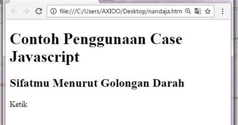 Penulisan Logika Switch Pada Javascript Petunjuk Onlene