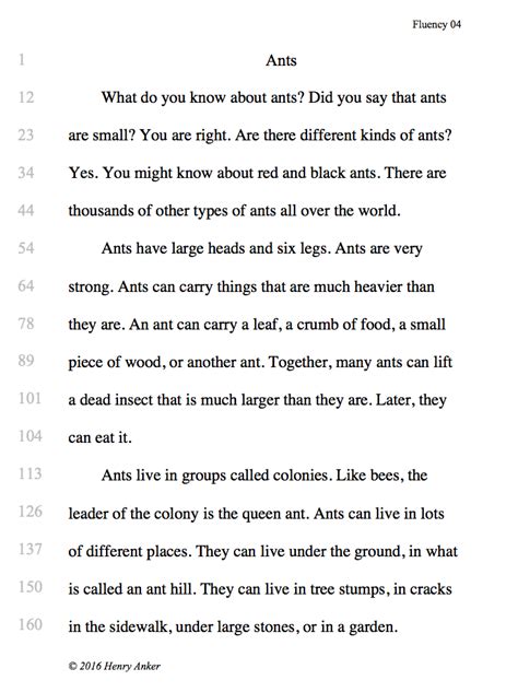 Free Printable Fluency Passages Printables