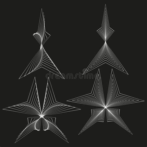 Abstract Star Shape Geometric Line Object Triangle Symmetry Vector Black Background Form