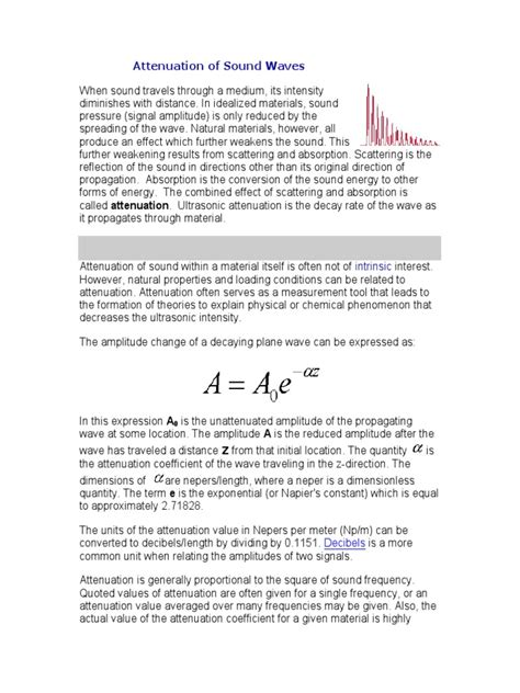 Attenuation Of Sound Waves Ut Attenuation Waves