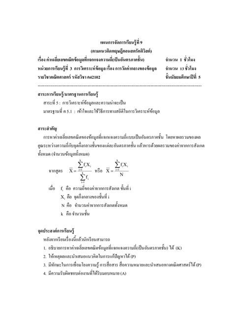 แผนการจัดการเรียนรู้วิชาคณิตศาสตร์ 42102 ตามแนวคิดทฤษฎีคอนสตรัคติวิสต์ ผลงานครูสุนันทา บุระคำ