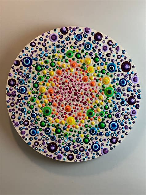 Colorful Blob Artwork On A 20 Inch Wood Panel Etsy