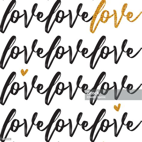 발렌타인 필기 텍스트 패턴입니다 필기 손으로 그린 텍스트 사랑입니다 텍스트 사랑 완벽 한 배경입니다 발렌타인 하루입니다 웨딩 장식 검은색에 대한 스톡 벡터 아트 및 기타
