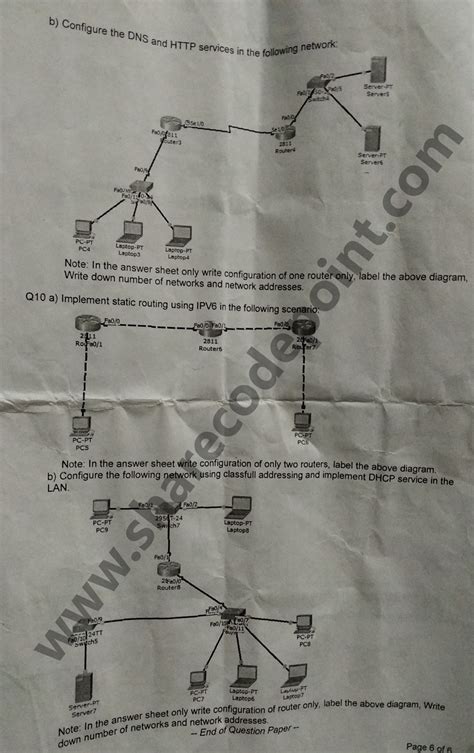Cse307 Computer Network Lab End Term Practical Questions Cse 307 Lpu Lab Question Paper