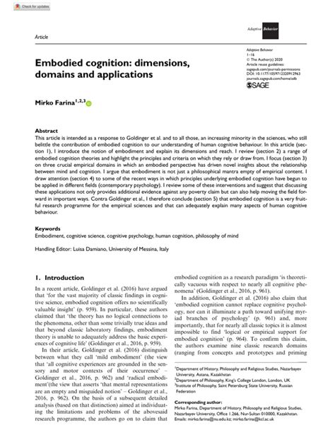 Embodied Cognition Pdf