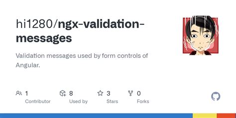 Github Hi1280ngx Validation Messages Validation Messages Used By