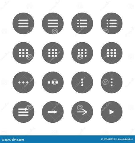 Set Of Ui Menu And Hamburger Buttons Stock Vector Illustration Of