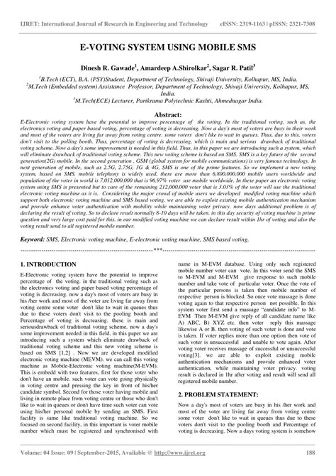 Pdf E Voting System Using Mobile Sms