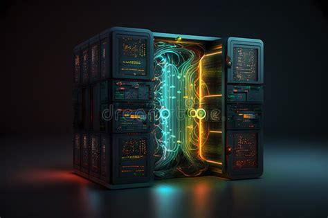 Data Server Glowing Led Telecommunication System Stock Illustration Illustration Of Automation