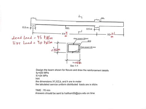 solved design the beam shown for flexure and draw the
