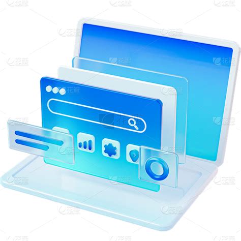 科技风系列3d科技图标电脑贴纸素材 花瓣网