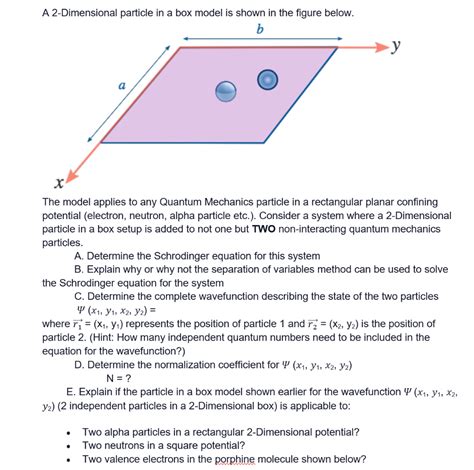 a 2 dimensional particle in a box model is shown in