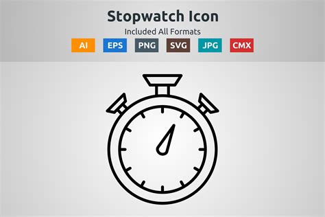 Stopwatch Vector Outline Icon Graphic By Abidehtisham198 Creative Fabrica