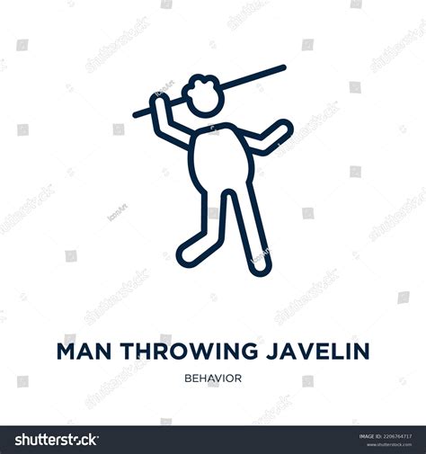 Man Throwing Javelin Icon Behavior Collection Stock Vector Royalty