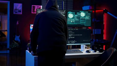Hacker Arriving In Underground Hq Ready To Stock Footage Sbv 349033619