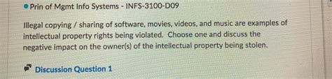 Solved • Prin Of Mgmt Info Systems Infs 3100 D09 Illegal