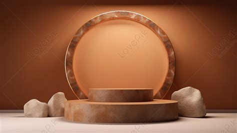 현대적인 브라운 스톤으로 제작된 3d 연단 제품 쇼케이스를 위한 세련된 배경 연단 배경 현대적 배경 제품 디스플레이 배경 이미지 Hd 연단 현대적 제품