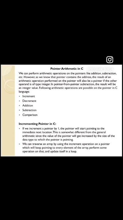 what is arithmetic pointer cprograming coding programmer program
