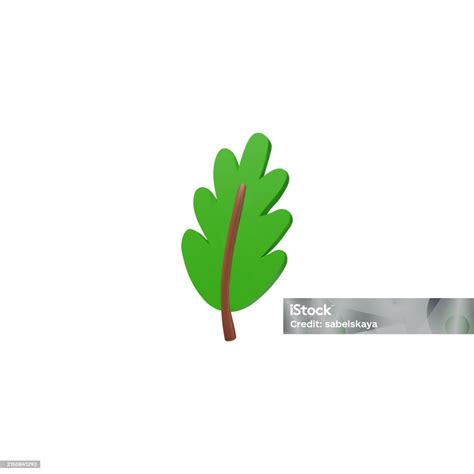 녹색 오크 나무 잎 3d 플라스틱 만화 벡터 여름 숲 식물 떨어진 잎 자연 디자인 요소 에코 아이콘 3차원 형태에 대한 스톡 벡터 아트 및 기타 이미지 Istock