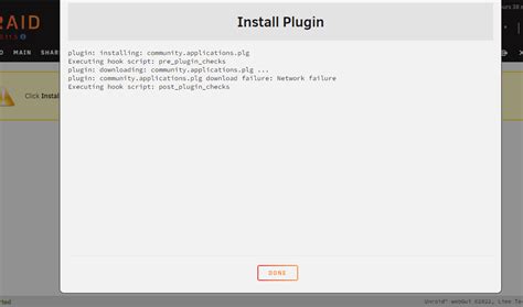 can t install community applications plugin r unraid
