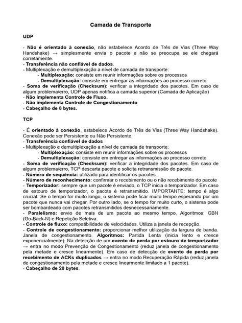 Udp Vs Tcp Pdf Protocolo De Controle De Transmissão Protocolos Da Internet