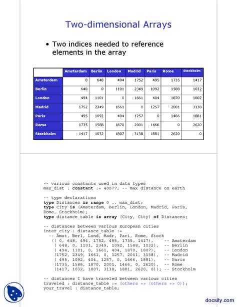two dimensional arrays aeronautical engineering and computer programming lecture slides docsity