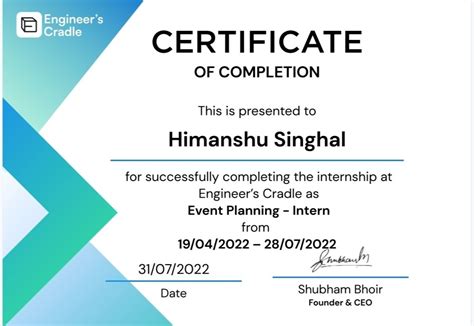 Himanshu Singhal On Linkedin Opportunities Internship Eventplanner
