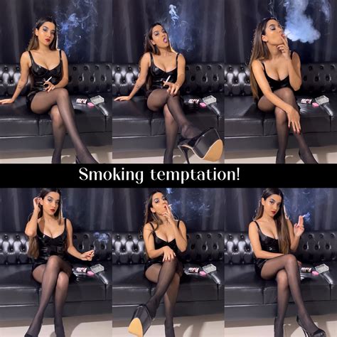 Smoking Angie Smoking Temptation Angie In Pvcvinyl Black Pantyhose