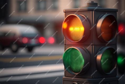 Premium Photo City Pedestrian Crossing With A Semaphore Red Light In Semaphore Generative Ai