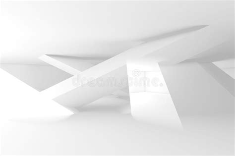 White Abstract Geometric Structures 3d Illustration Stock Illustration Illustration Of