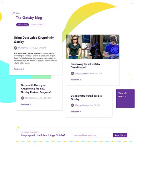Org Redesign Homepage Design Blog Section · Issue 9711 · Gatsbyjsgatsby · Github
