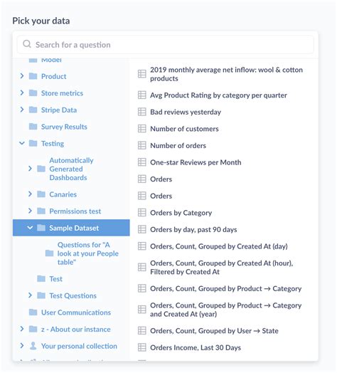 Updated Saved Question Data Picker Styling Improvements · Issue 16899 · Metabasemetabase