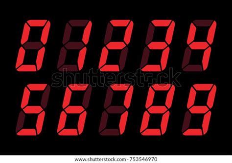 Digital Numbers Lcd Electronic Screen Vector Stock Vector Royalty Free 753546970 Shutterstock