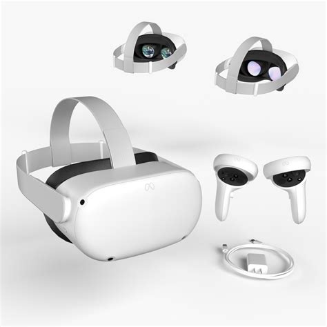Meta Quest 2 With Meta Quest Touch Controllers Model Turbosquid 2157331